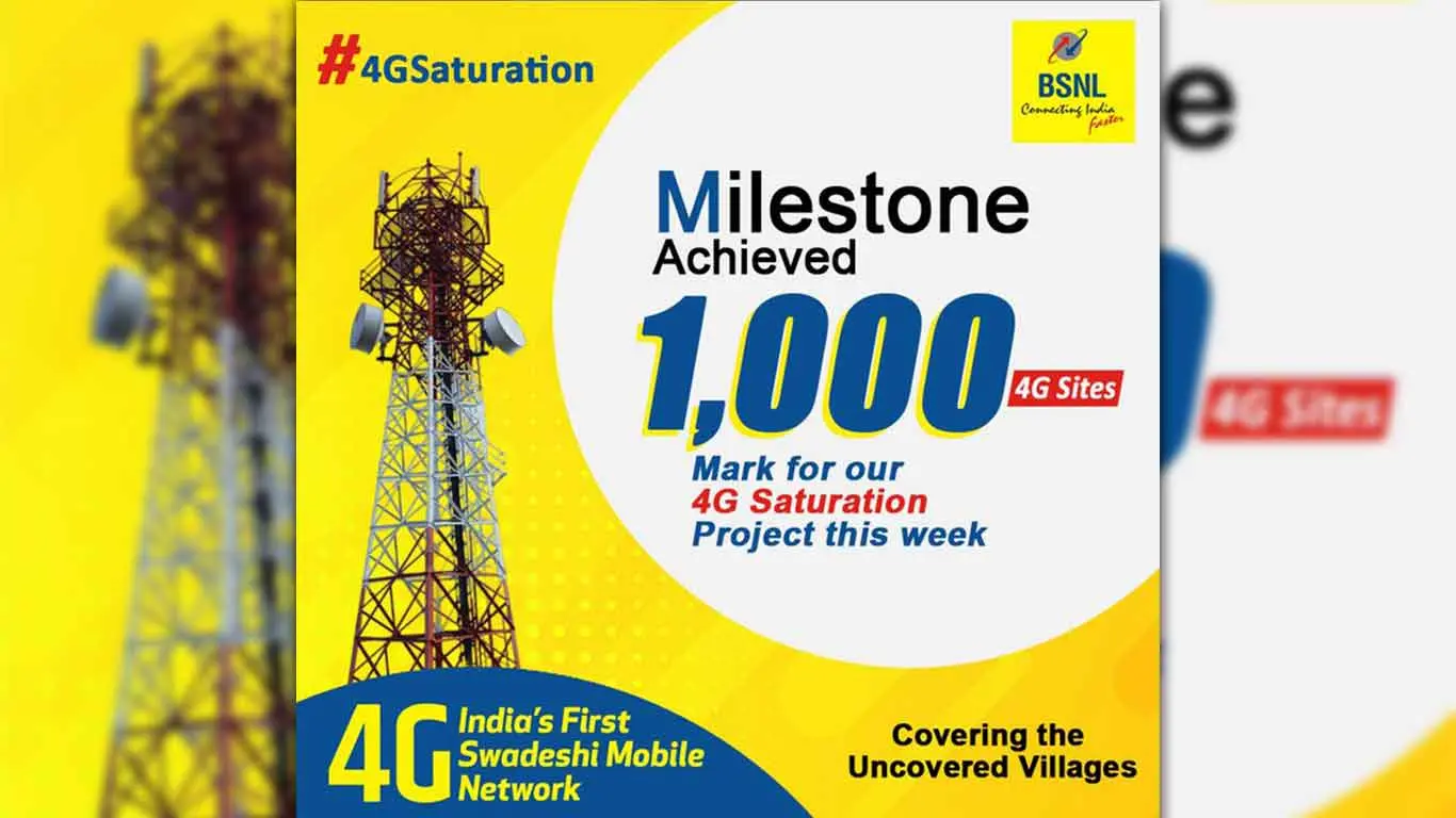 BSNL Launches 1000 Towers For 4G Saturation Project - NewsBricks